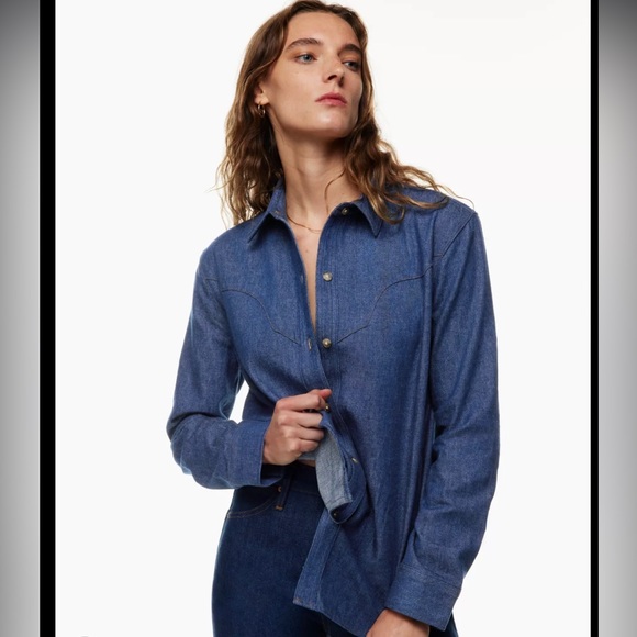 Denim Forum | Tops | Nwt Aritzia Denim Forum Cowgirl Western Shirt ...
